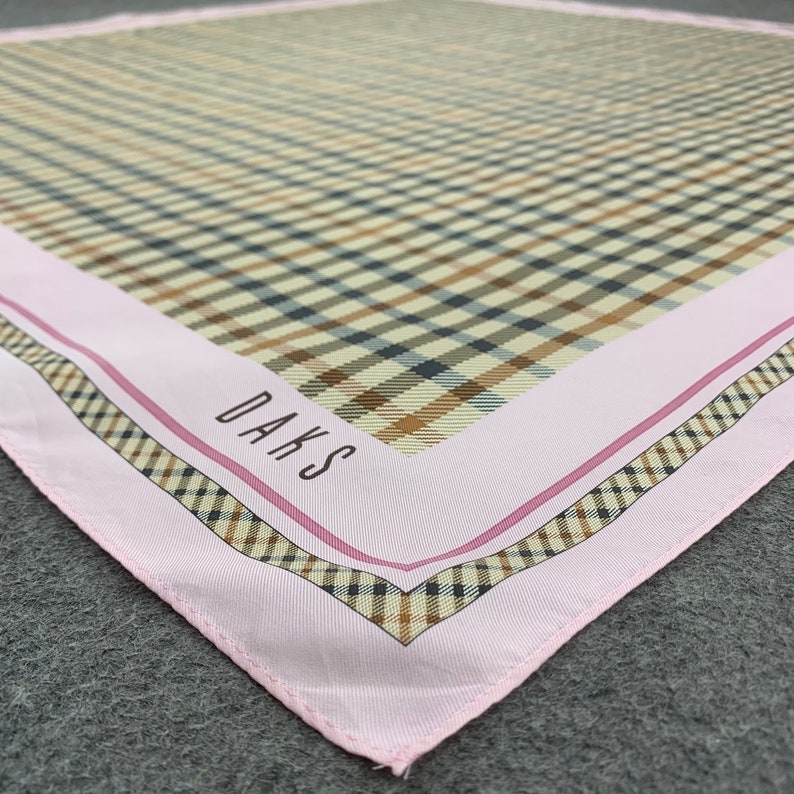 Vintage Daks Silk Scarf Pink Small Check, Neck Scarf, Unisex ...