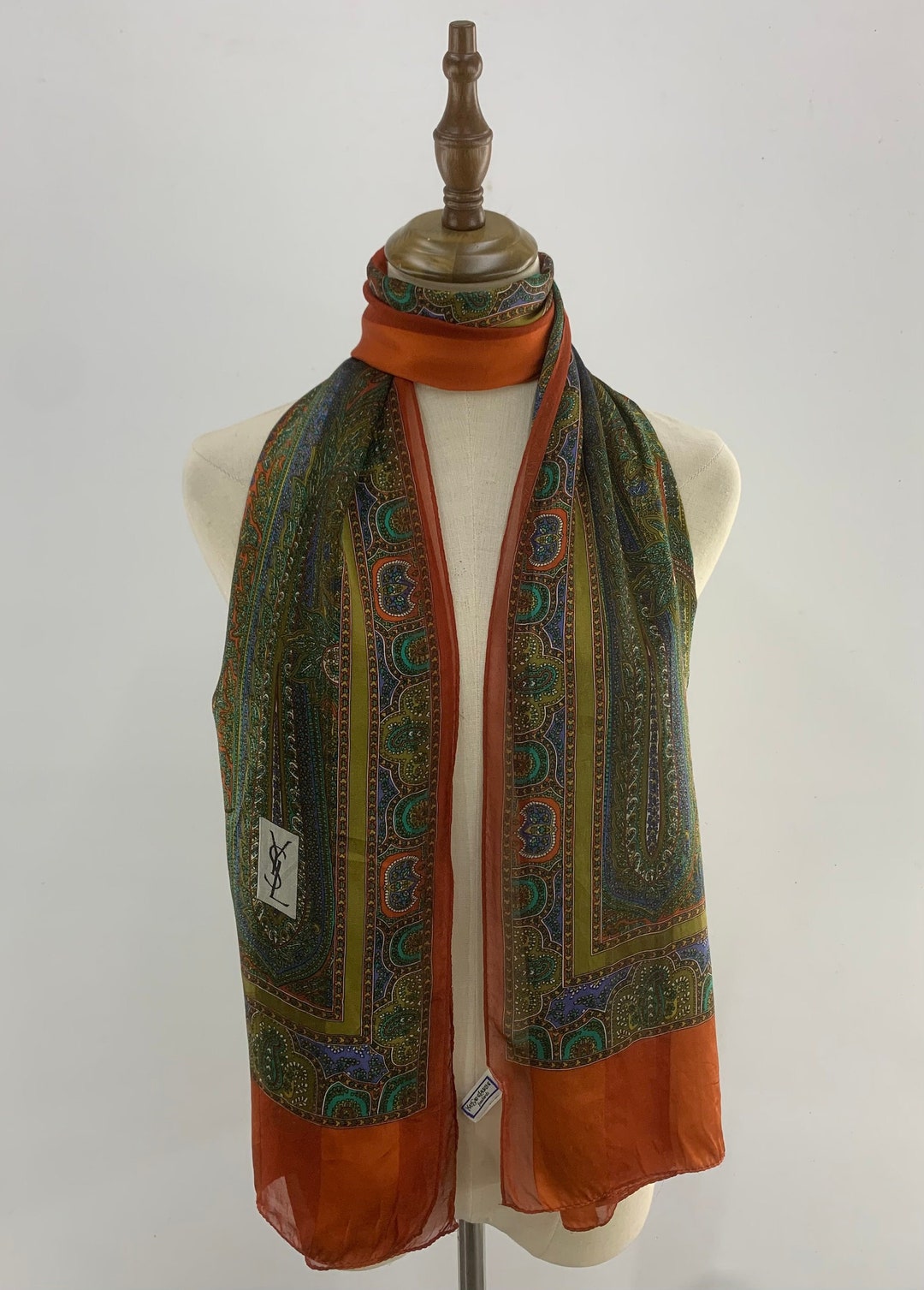 Authentic Yves Saint Laurent Silk Scarf Vintage YSL Scarf Silk Scarves ...