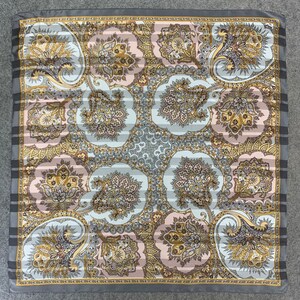 Vintage J.press Silk Scarf Vintage Scarf J.press Floral Paisley Grey ...