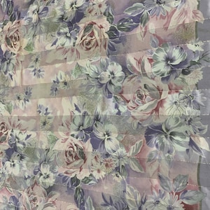 Vintage Lancetti Scarf Silk Floral Neck Scarf, Women Accessories ...