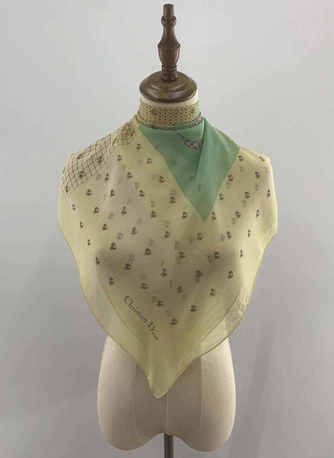 Authentic Christian Dior Silk Scarf Vintage Dior Scarf Flowers Floral ...