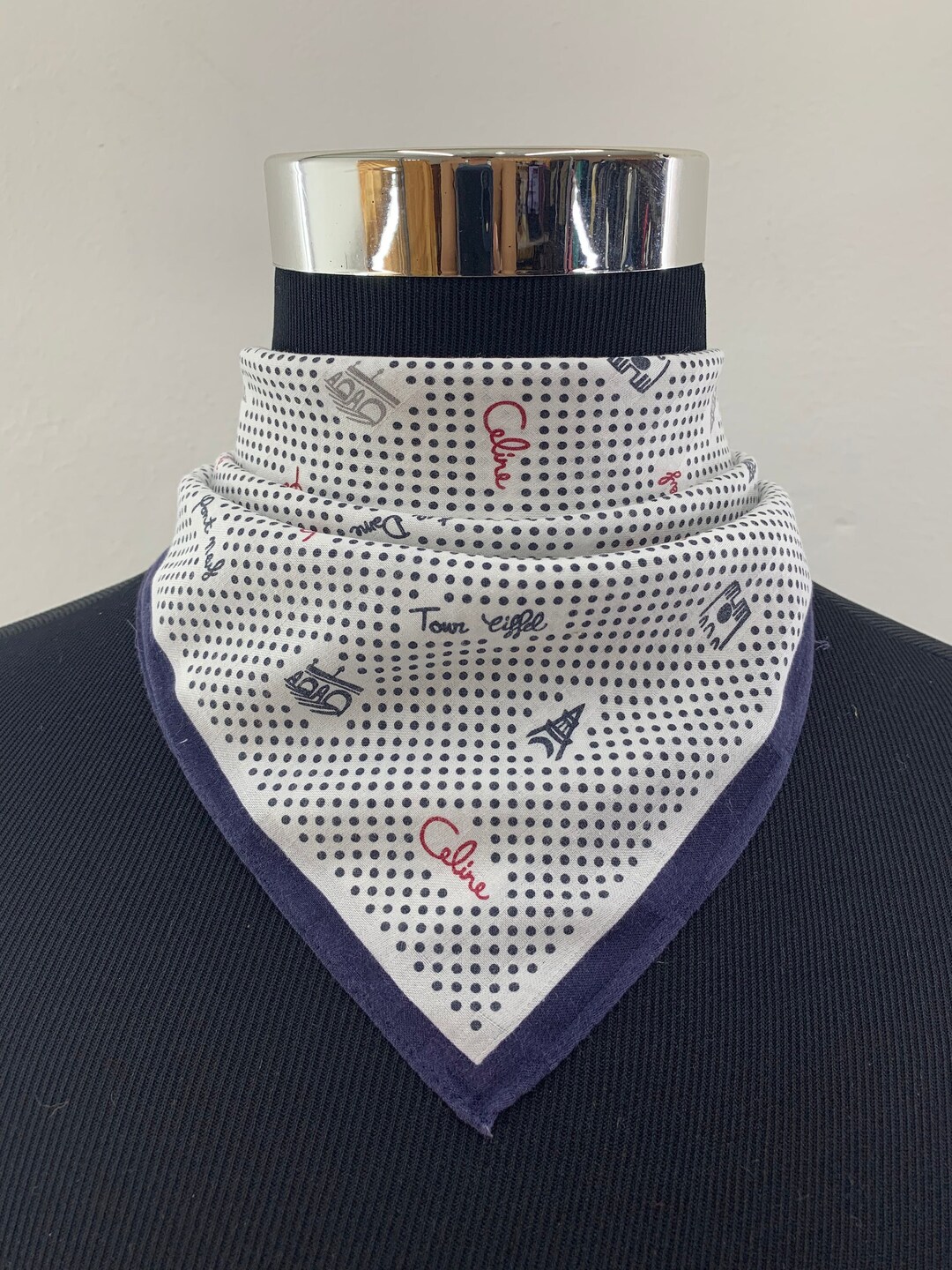 Vintage Celine Handkerchief Monogram Bandana Pocket Squares Neckerchief ...