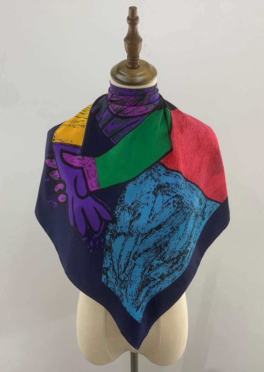 Vintage Picasso Abstract Scarf Art Pattern Scarves Picasso Scarf Square ...
