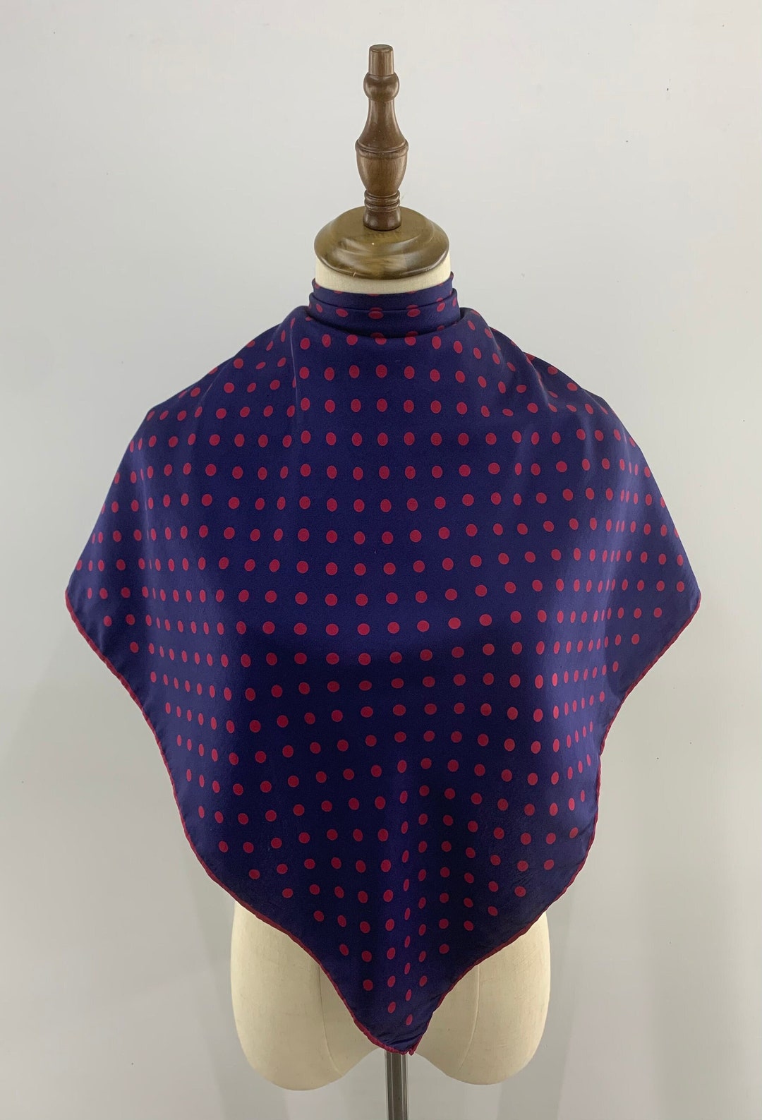 Vintage Silk Scarf, Classic Scarf 90s, Women Accessories, Polkadot ...