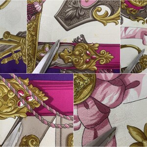 Vintage Trussardi Silk Scarf Swords Design Silk Trussardi Purple ...