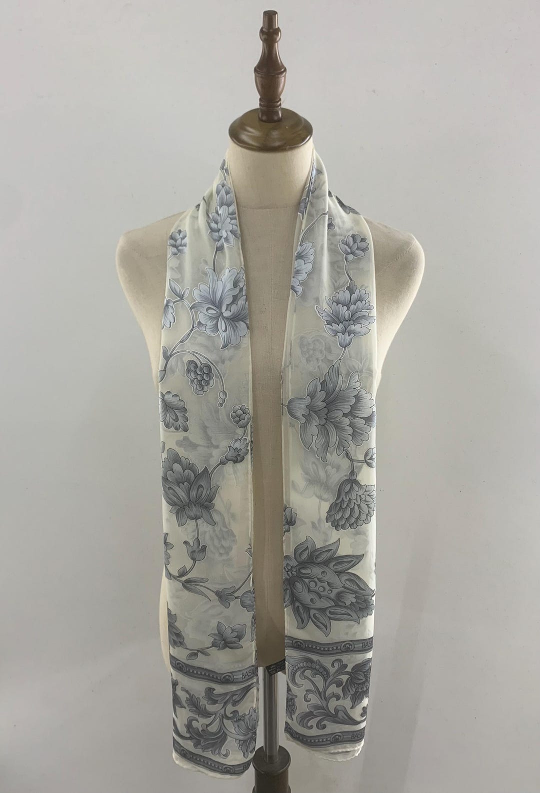 Vintage Basile Silk Scarf Floral Flowers Pattern Shawl Ladies ...