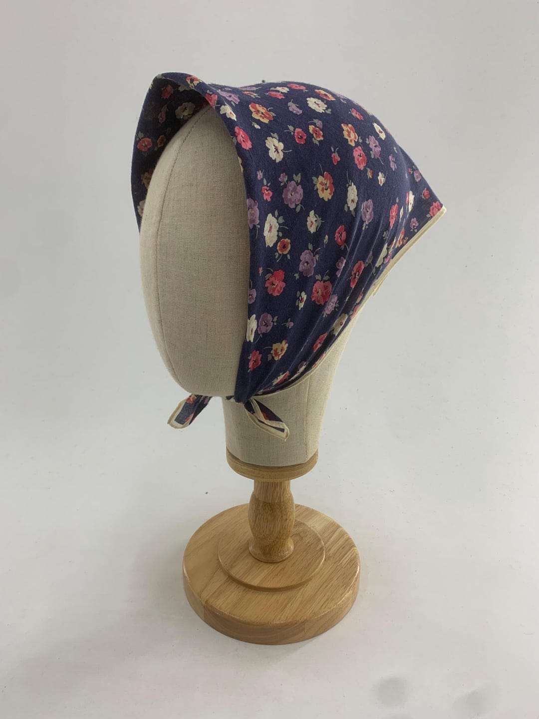Vintage Renoma Handkerchief Navy Blue Floral Bandana Pocket Square ...