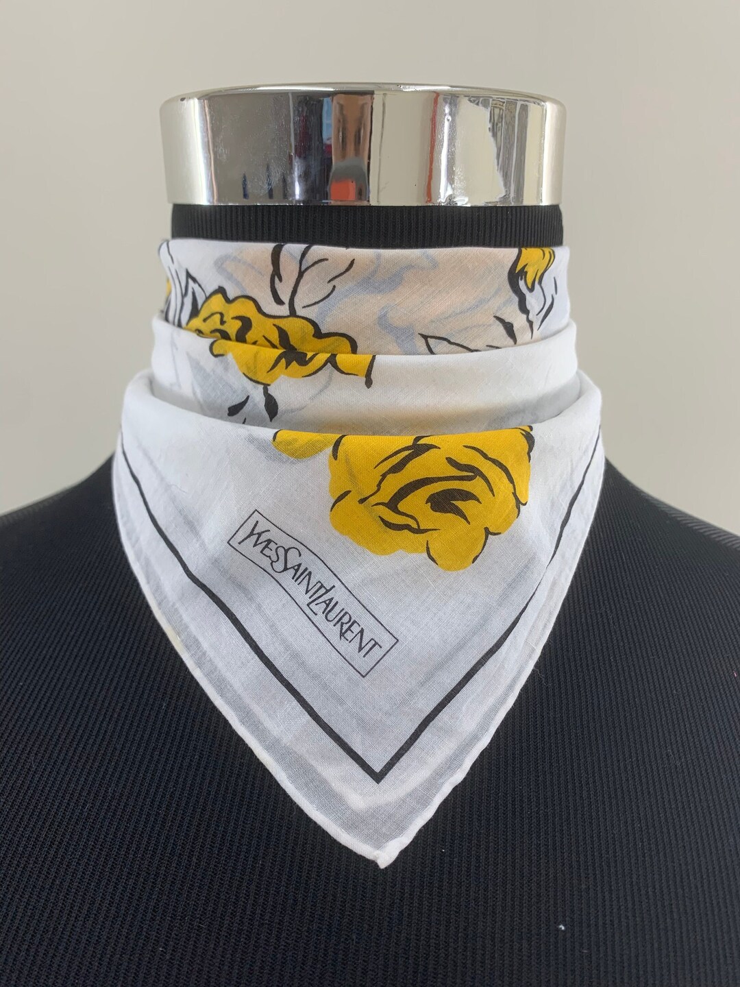 Vintage Yves Saint Laurent Handkerchief Floral YSL Bandana Accessories ...