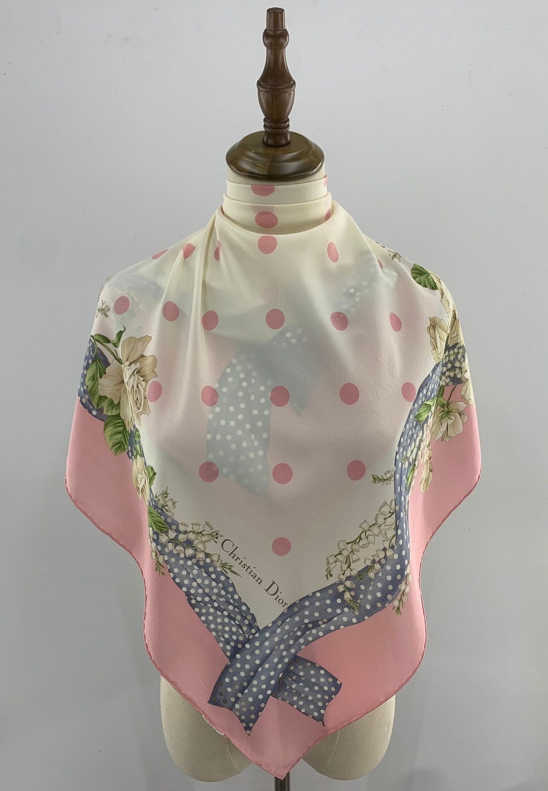 Authentic Christian Dior Silk Scarf Vintage Dior Scarf Hand Rolled ...