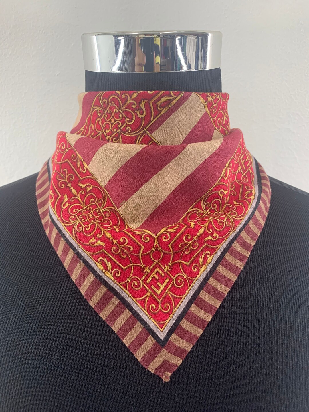 Vintage Fendi Handkerchief Fendi Roma Bandana Baroque Luxury ...