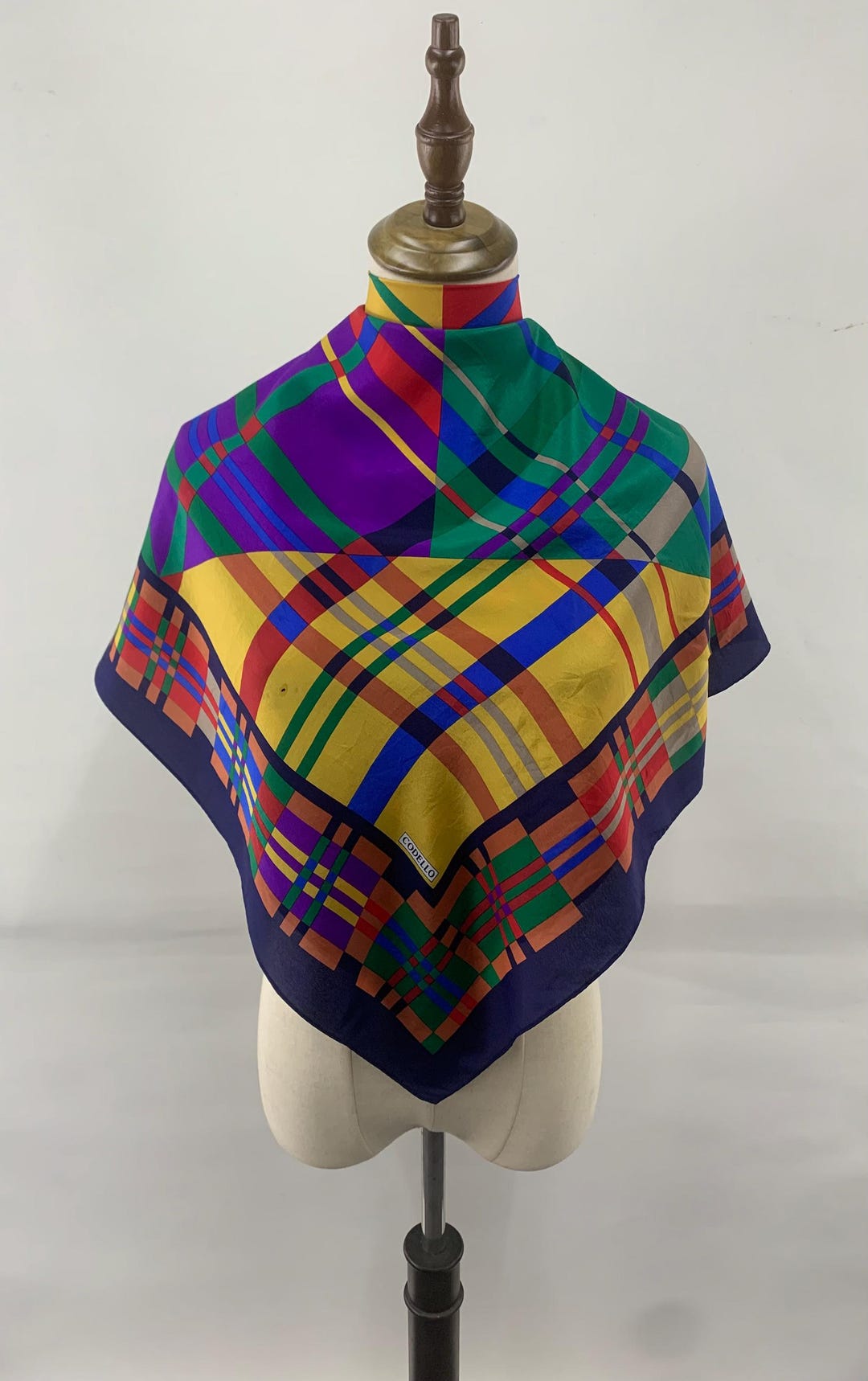 Vintage 90s Codello Silk Scarf Abstract Pattern Babushka Women ...
