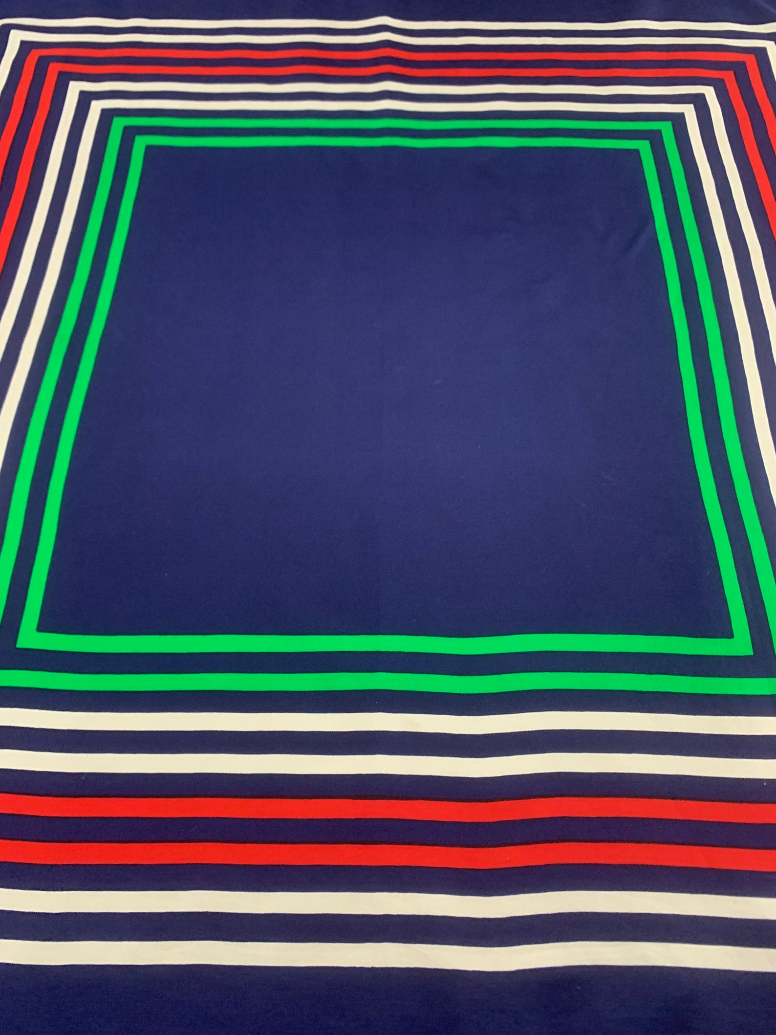 Vintage Jaeger Silk Scarf Blue Base Striped Classic Print Head Scarf ...