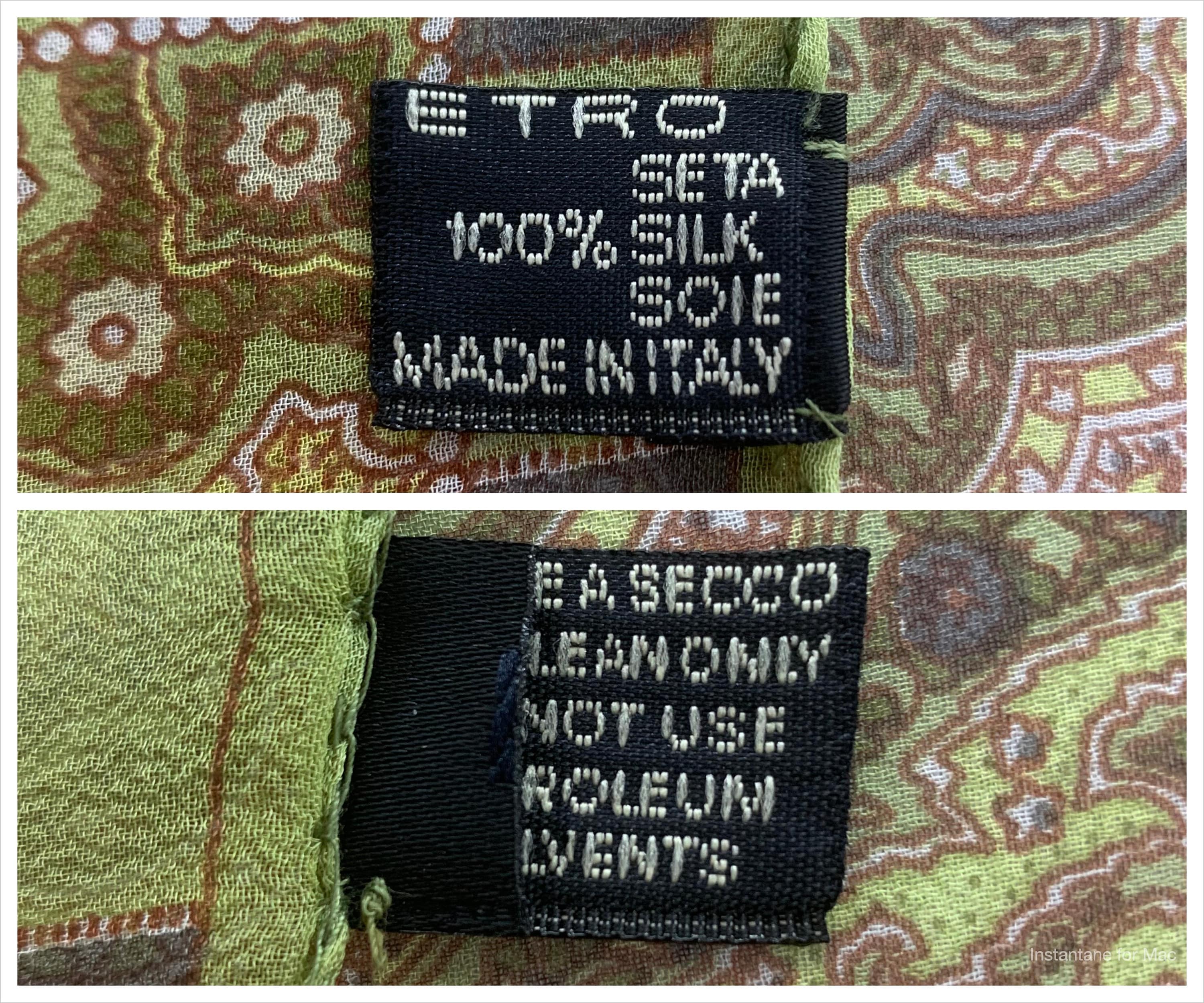 Vintage Etro Milano Silk Handkerchief Etro Scarf Paisley Square Scarf ...