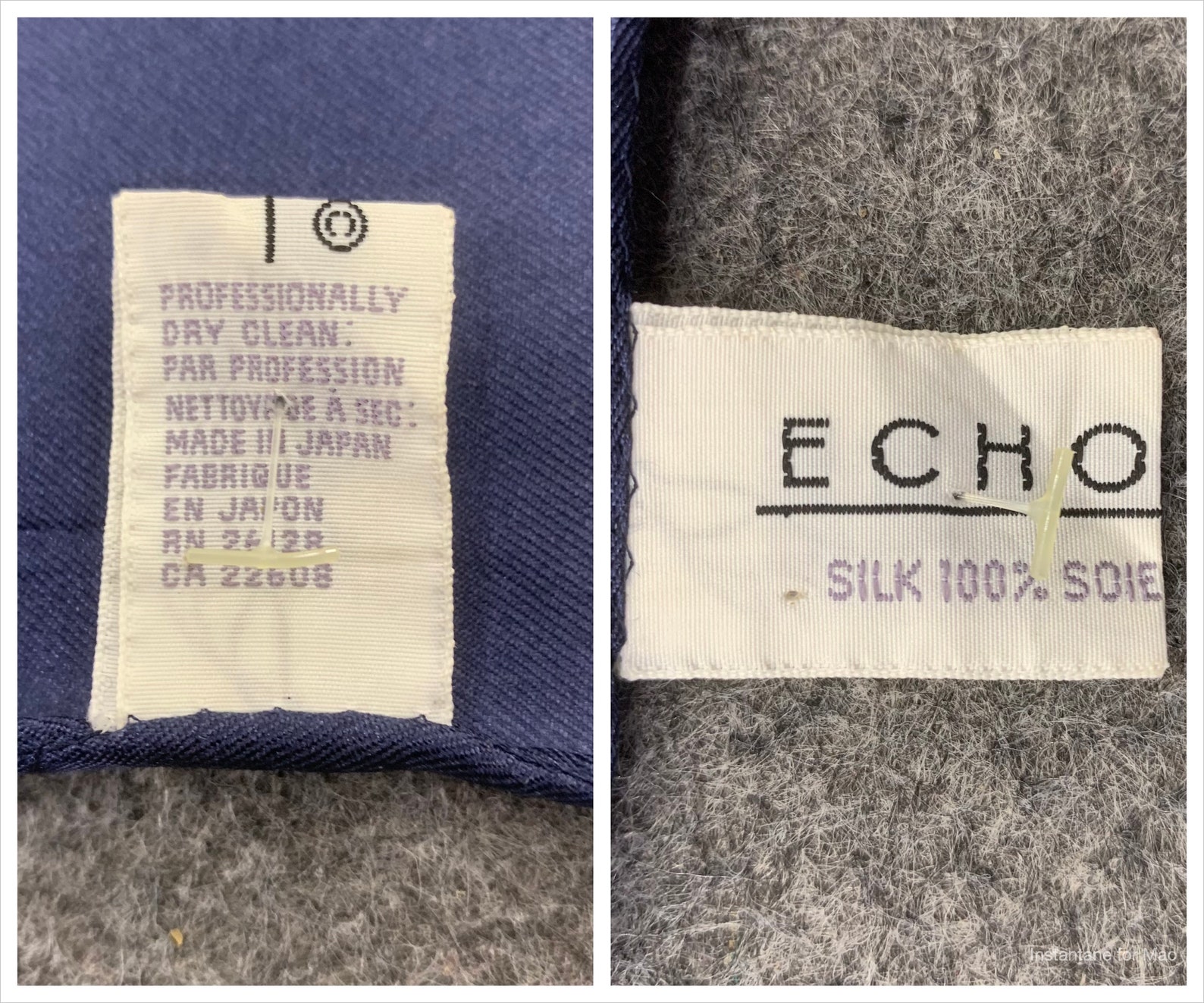 Authentic Echo Silk Scarf Vintage Scarf Navy Blue Classic Baroque ...