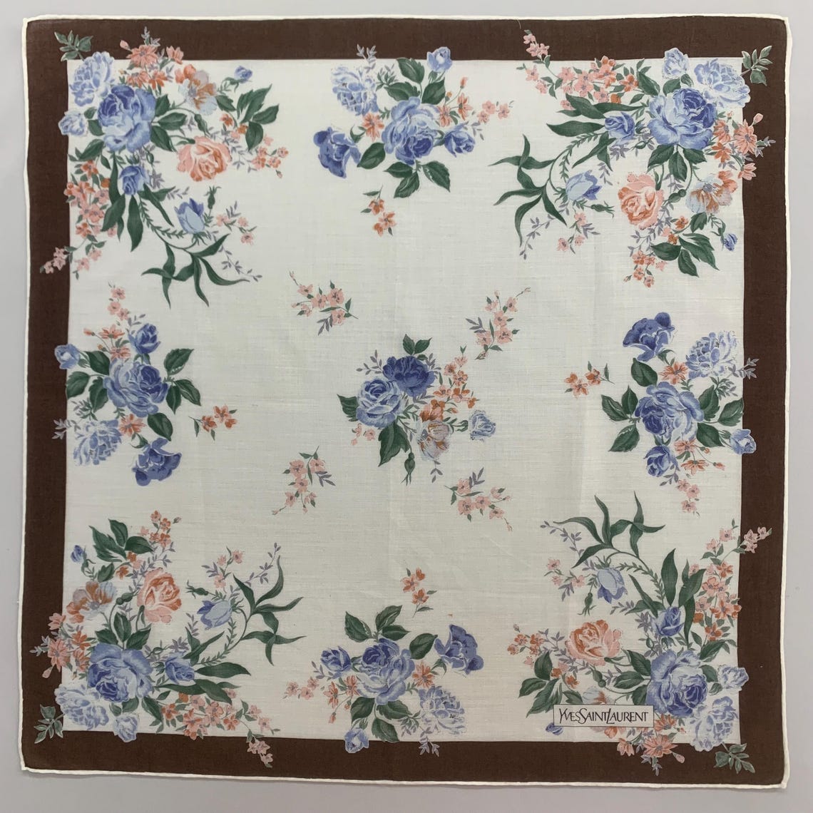 Vintage Yves Saint Laurent Handkerchief Floral Bandana YSL Pocket ...