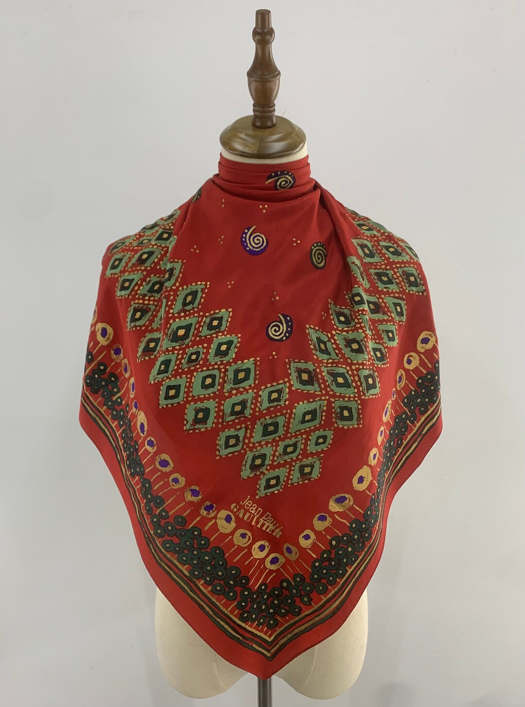 Vintage Jean Paul Gaultier Silk Scarf Art Vintage Scarf JPG Scarves ...