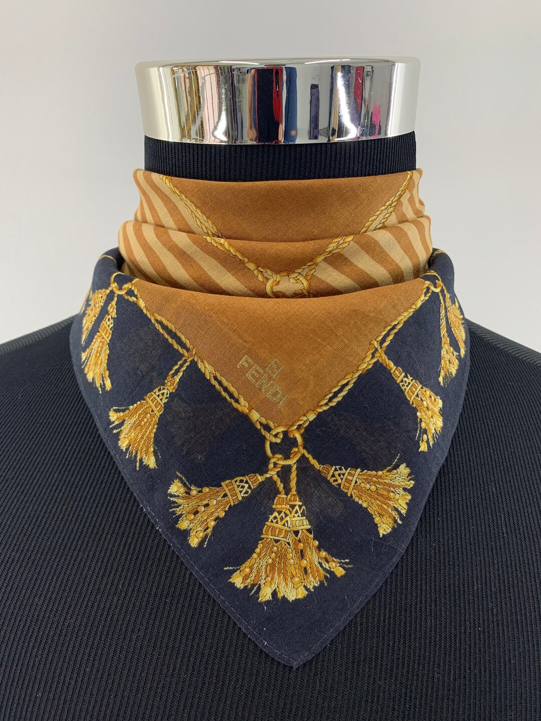 Vintage Fendi Handkerchief, Bandana, Pocket Squares, Headband, Luxury ...