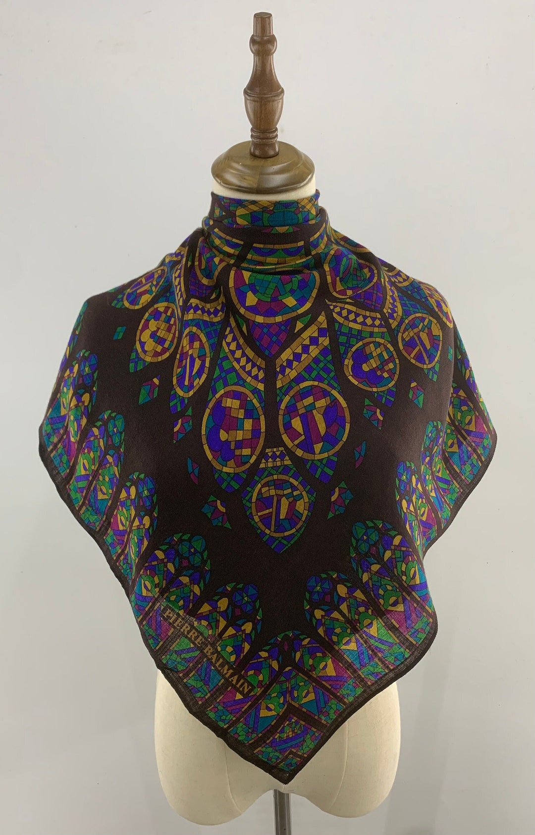 Vintage Pierre Balmain Scarf, Pierre Balmain Wool Scarf, Brown Scarf ...