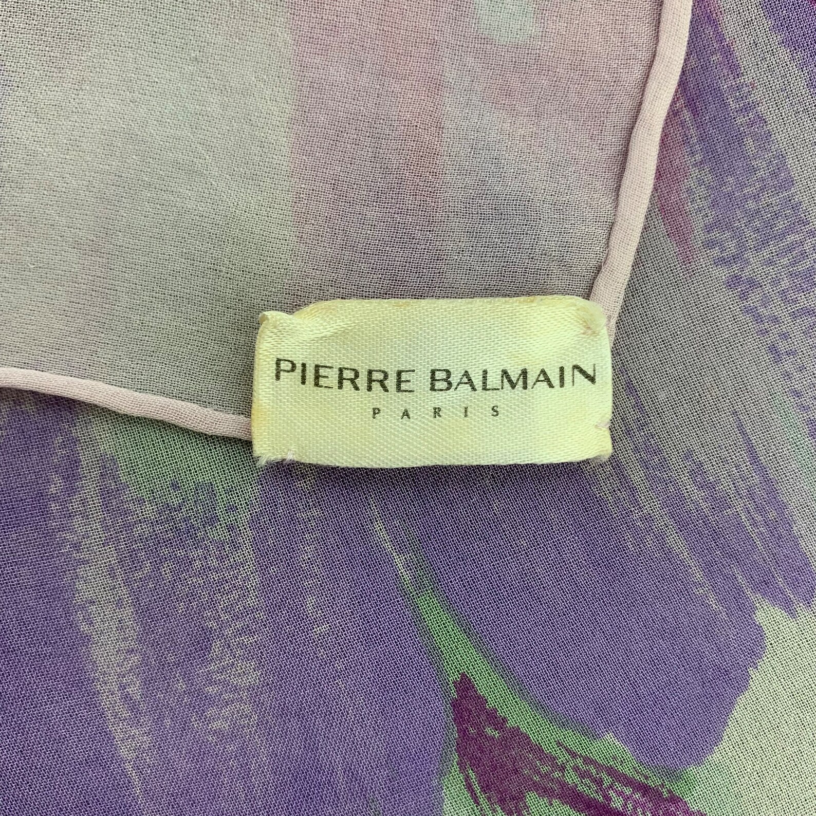 Vintage Pierre Balmain Floral Silk Scarf, Pierre Balmain Shawl Silk ...