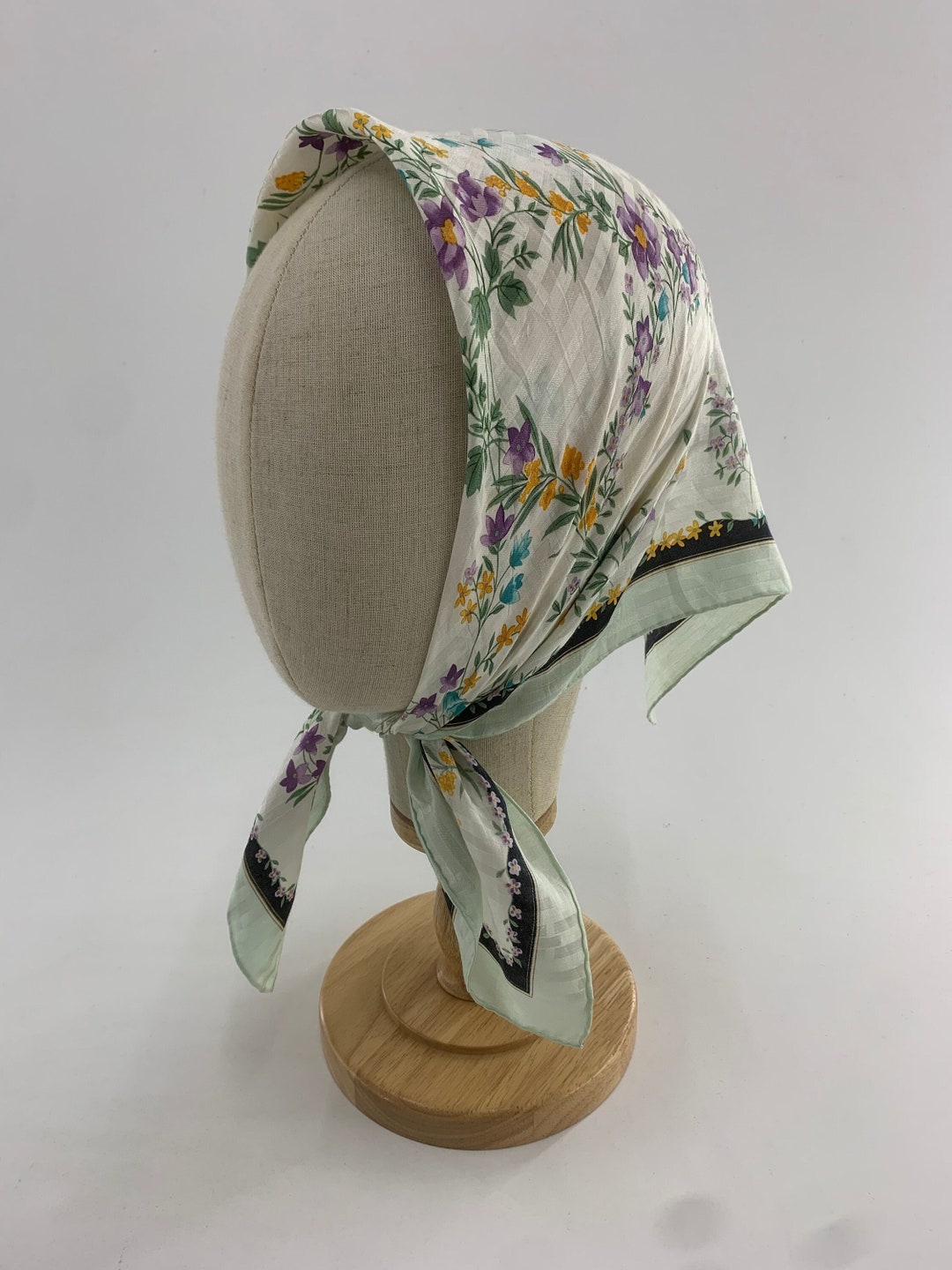 Vintage Nina Ricci Floral Handkerchief Bandana Women Accessories Gift ...