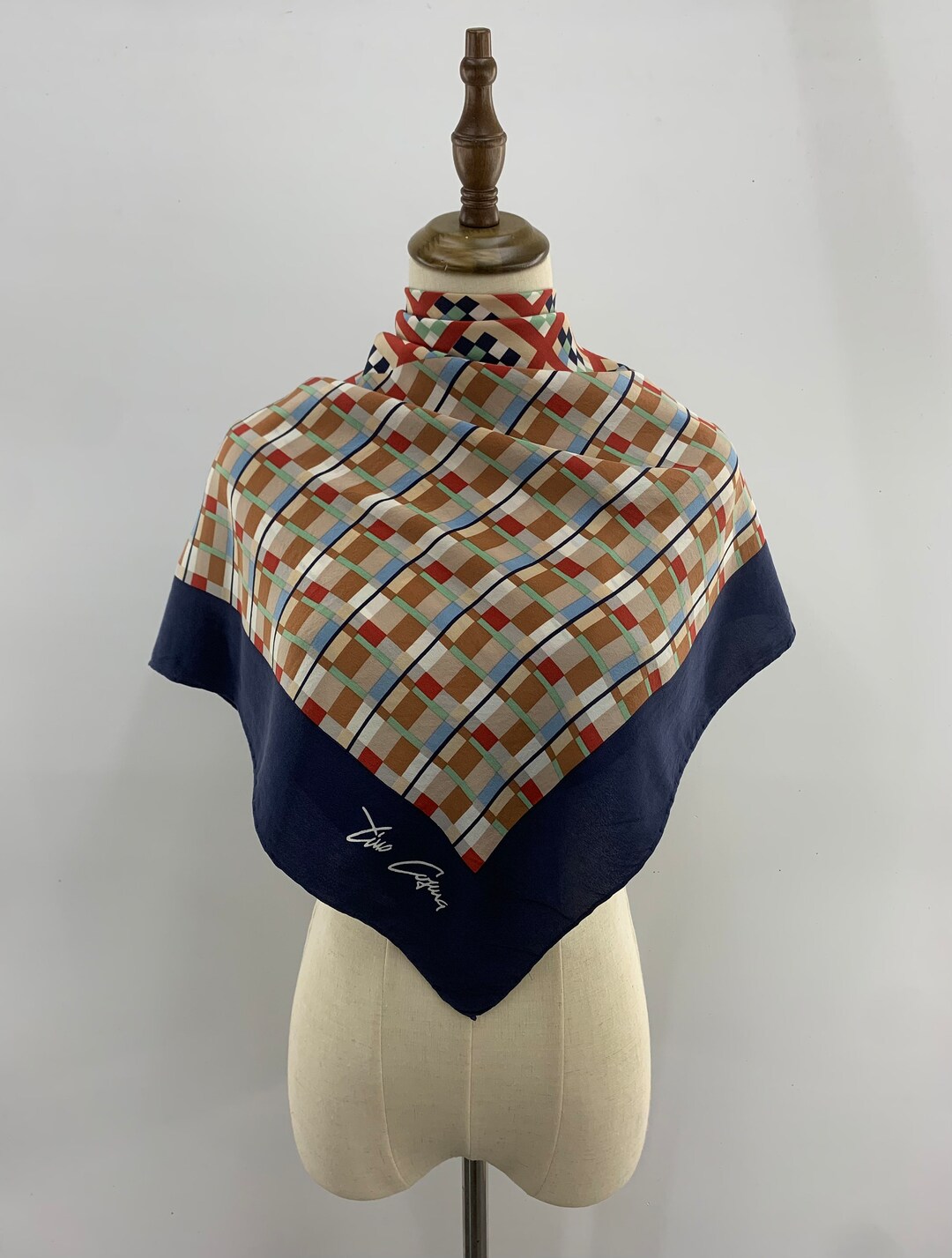 Vintage Tino Cosma Silk Scarf Quilt Scarf Pattern Women Accessories ...