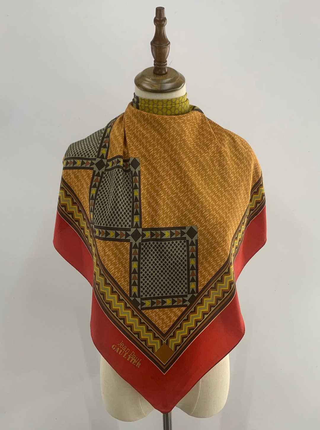 Vintage Jean Paul Gaultier Silk Scarf, Neck Scarf JPG Accessories Silk ...