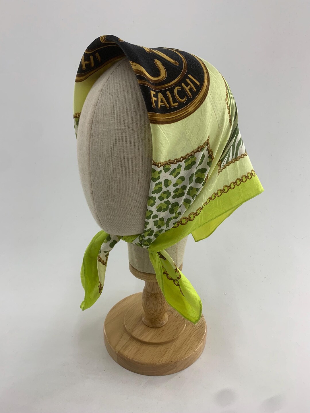 Vintage Carlos Falchi Handkerchief Leopard Bandana Pocket Square Scarf ...