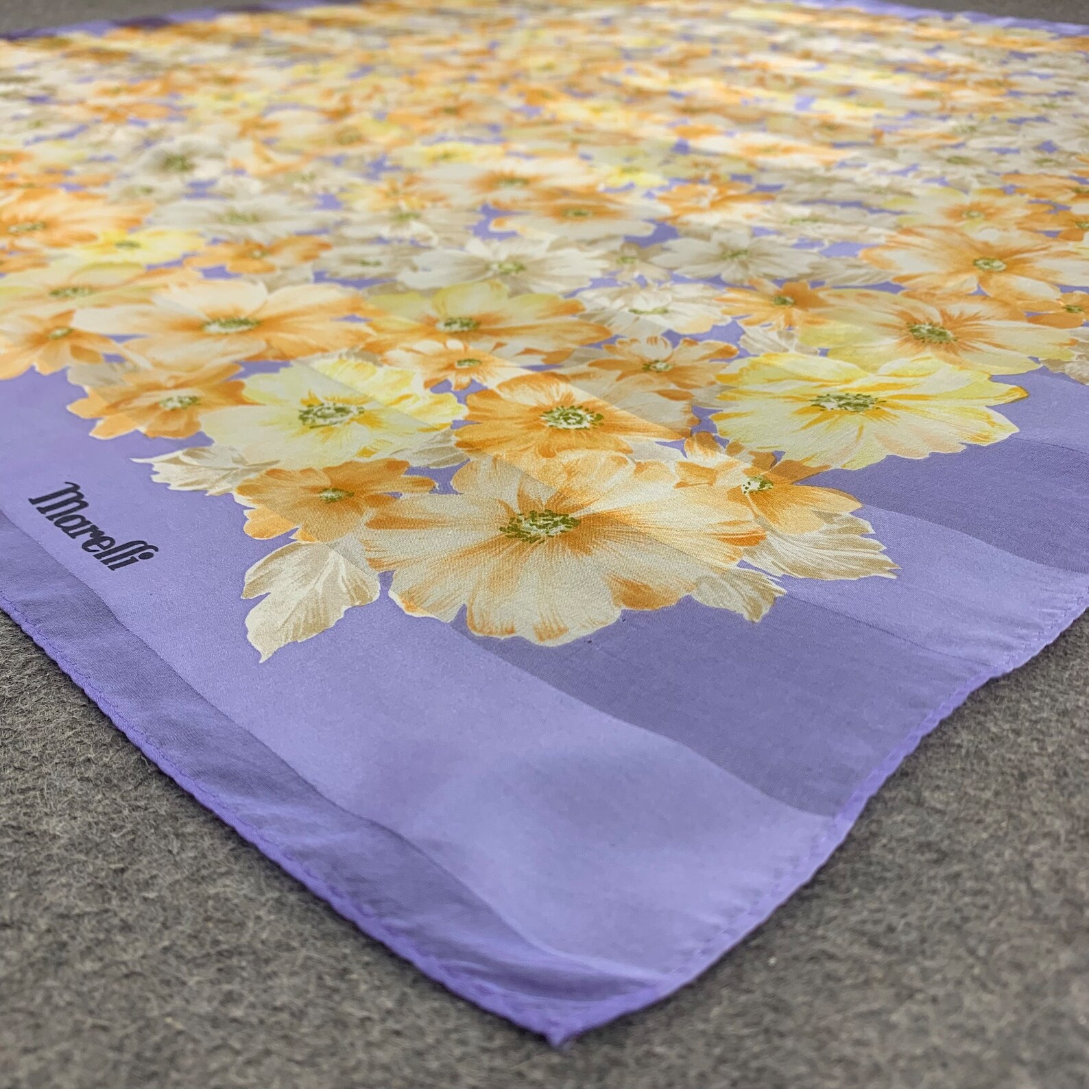 Vintage Marelli Floral Silk Scarf Pure Silk Accessories for Women Gift ...
