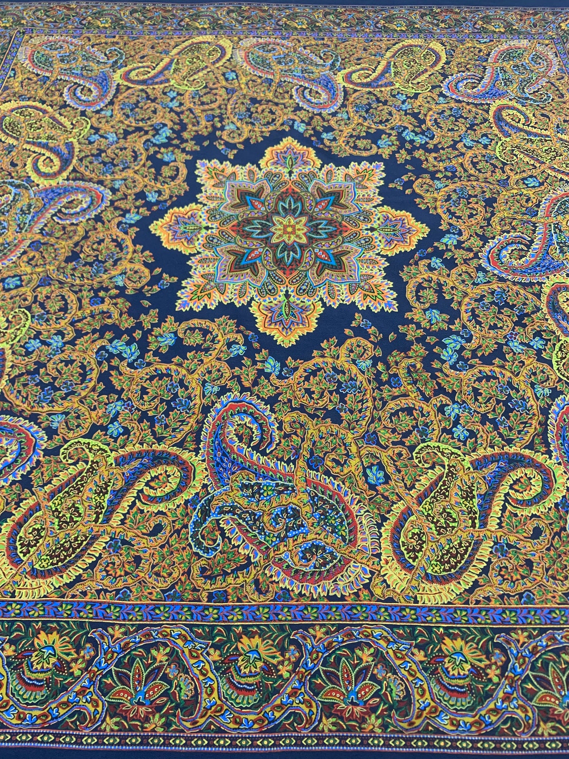 Vintage per Spook Paris Silk Scarf, per Spook Scarf Navy Blue, Retro ...