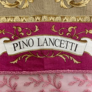Vintage Pino Lancetti Handkerchief Cat Baroque Bandana Pocket Square ...
