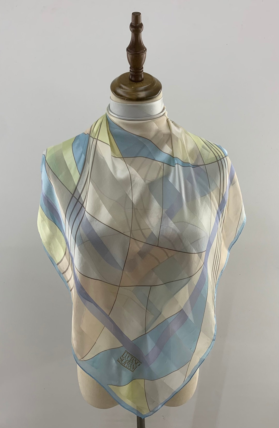 Authentic Luciano Soprani Silk Scarf Vintage Classic Soft Silk ...