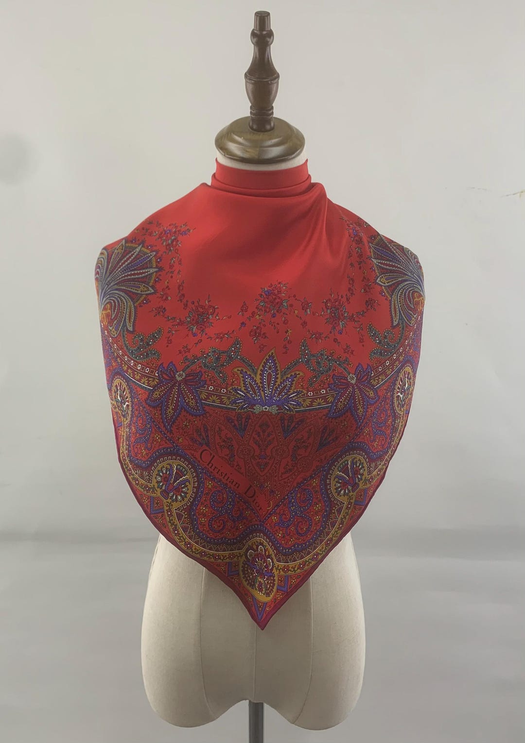 Authentic Christian Dior Silk Scarf Vintage Dior Scarf Luxury Floral ...