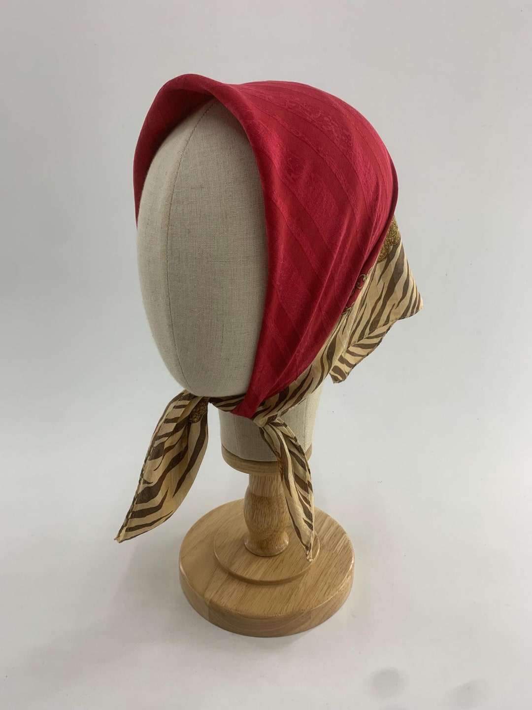 Vintage Carlos Falchi Handkerchief Tiger Stripe Bandana Pocket Square ...