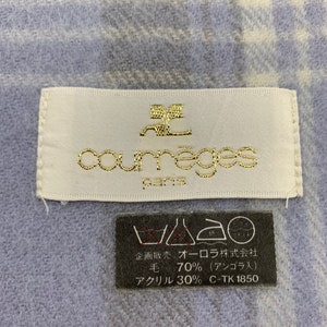 Vintage Courreges Scarf Wool Scarf Blue Plaid Pattern | Unisex ...