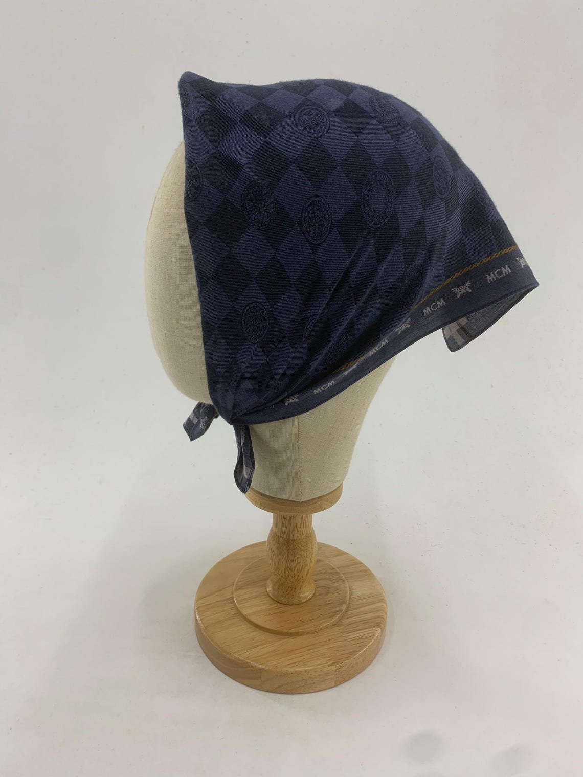 Vintage MCM Handkerchief Classic Check Bandana Pocket Square Scarf ...