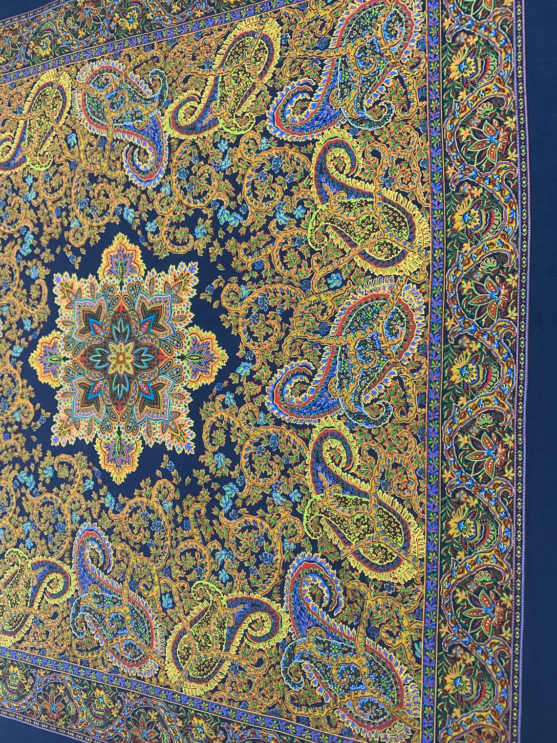 Vintage per Spook Paris Silk Scarf, per Spook Scarf Navy Blue, Retro ...