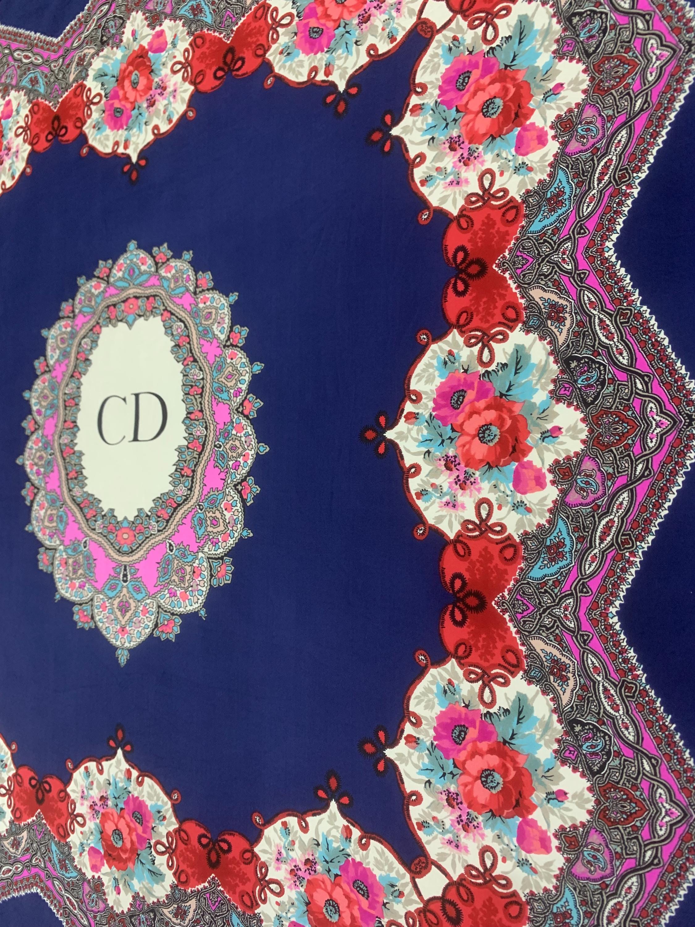 Authentic Christian Dior Silk Scarf Vintage Dior Scarf Luxury Floral ...