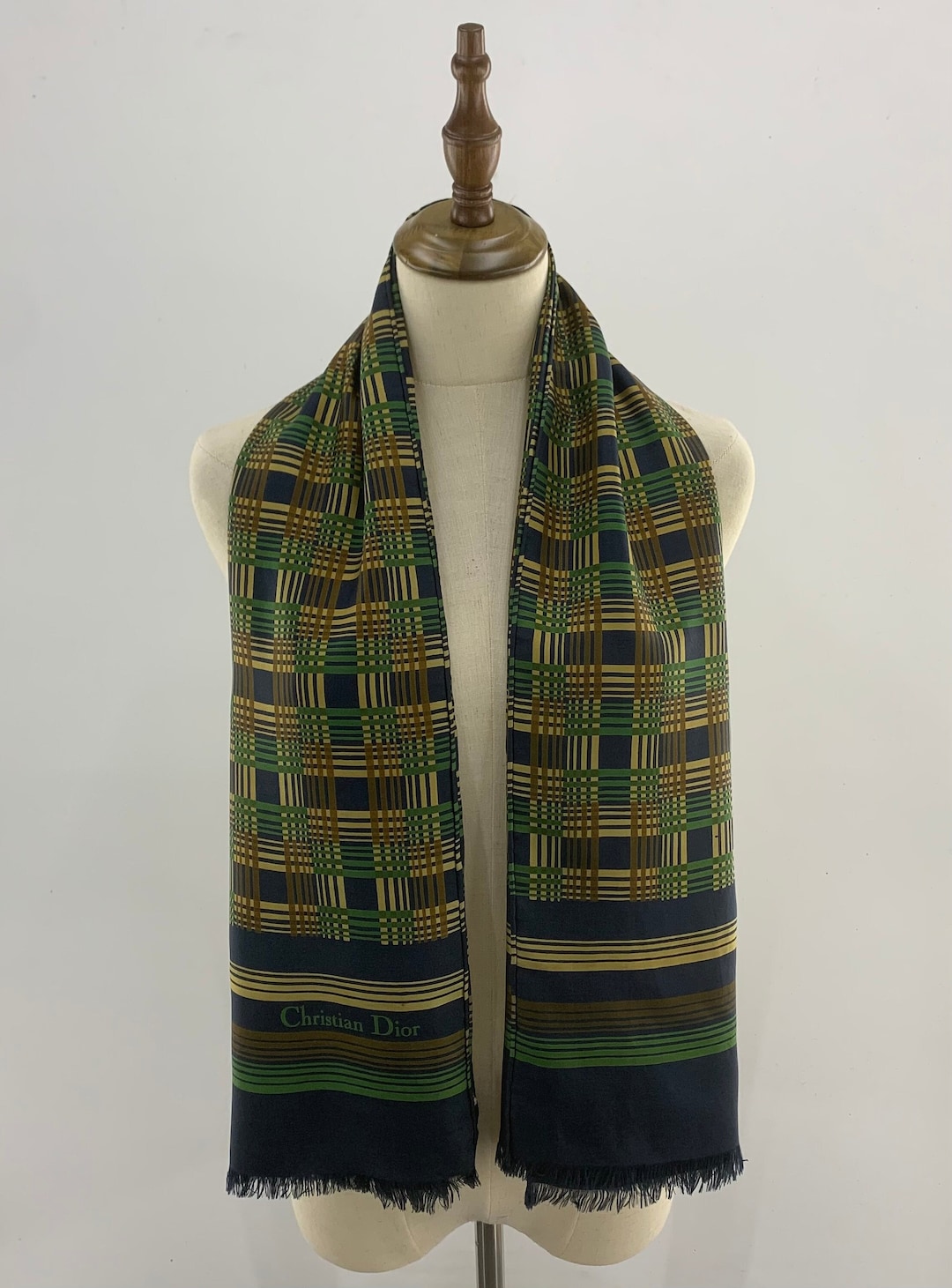 Authentic Christian Dior Silk Scarf Vintage Dior Scarf Tartan Design ...