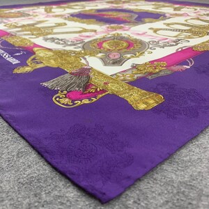Vintage Trussardi Silk Scarf Swords Design Silk Trussardi Purple ...