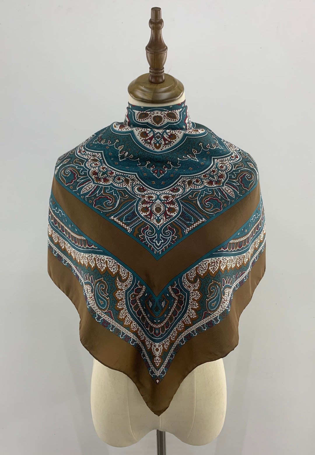 Vintage Silk Scarf, Pure Silk Twill Neck Scarf, Vintage Accessories ...