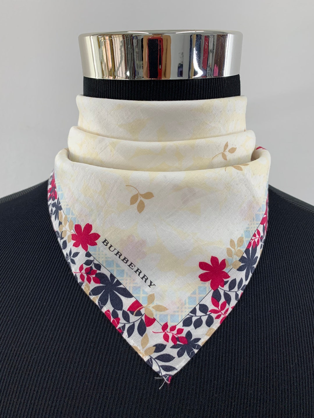 Vintage Burberry Handkerchief Burberrys Classic Bandana Floral ...