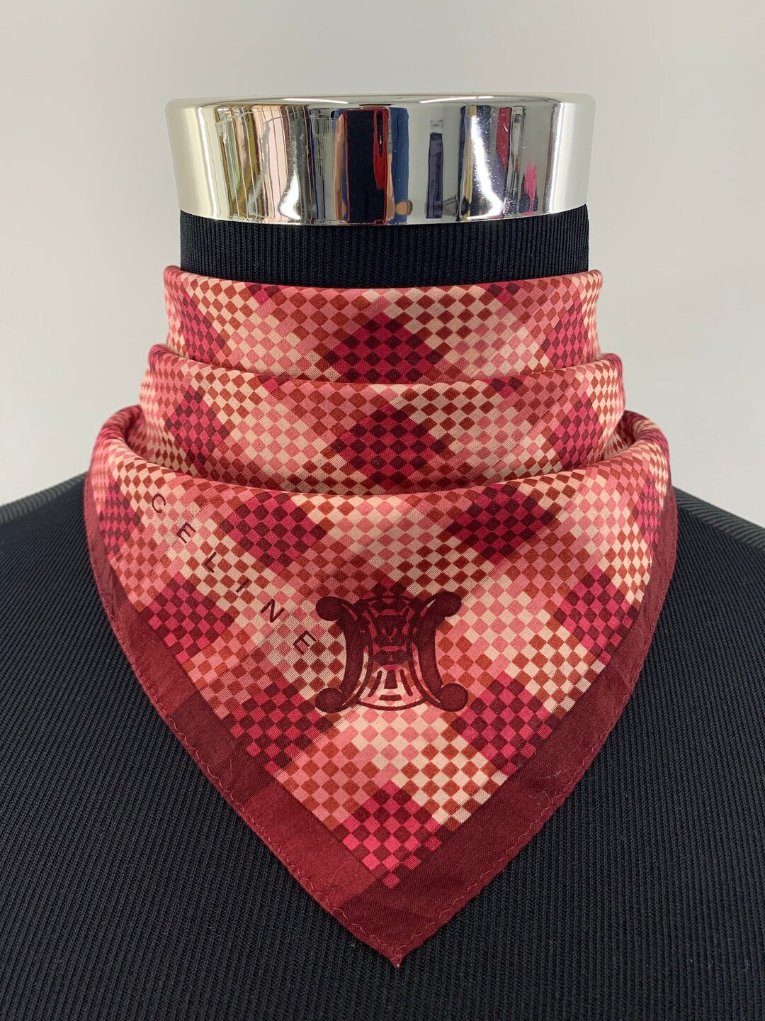 Vintage Celine Handkerchief Celine Paris Bandana Red Maroon Classic ...