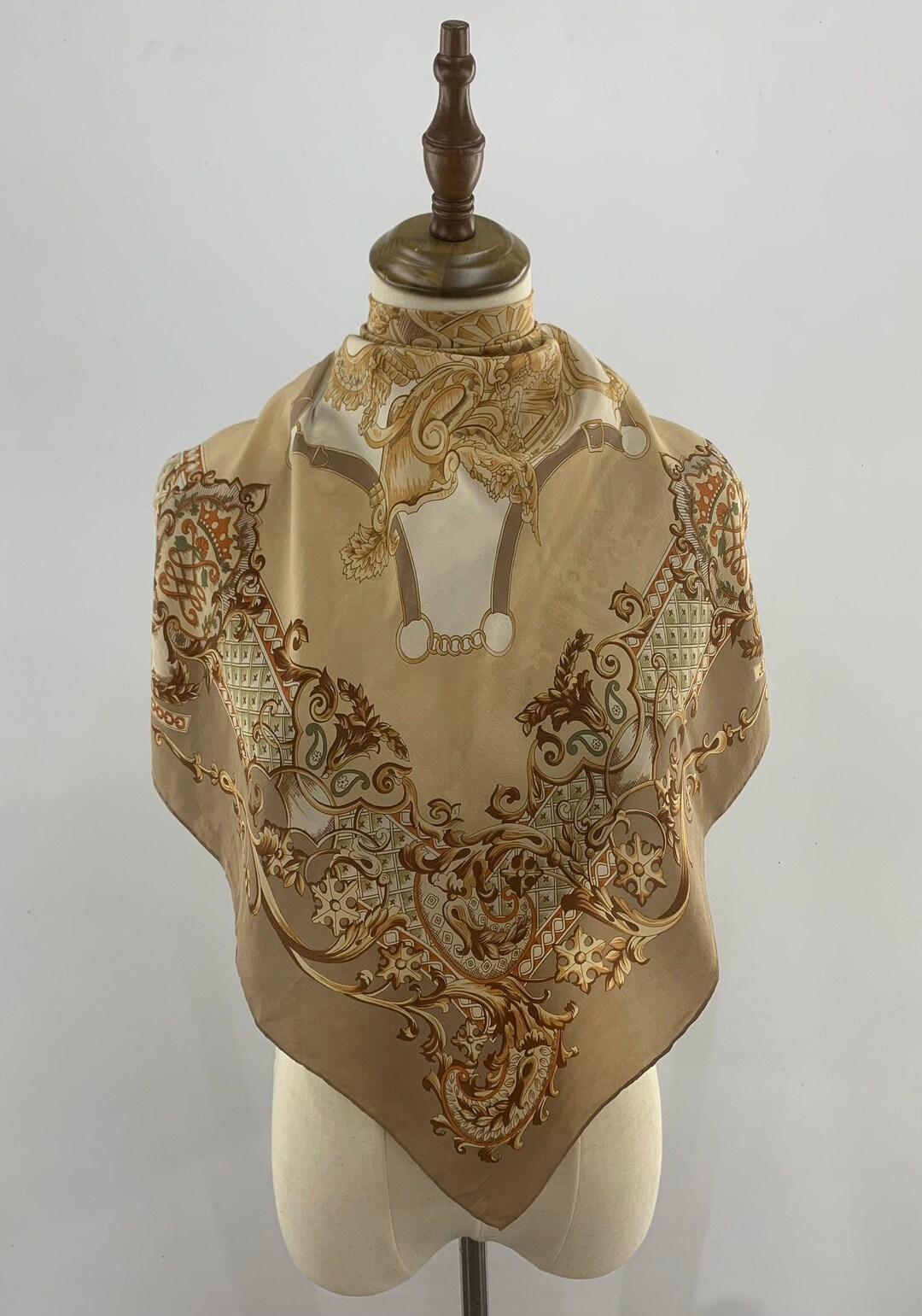 Vintage Silk Scarf, Pure Silk Twill Neck Scarf, Vintage Accessories ...