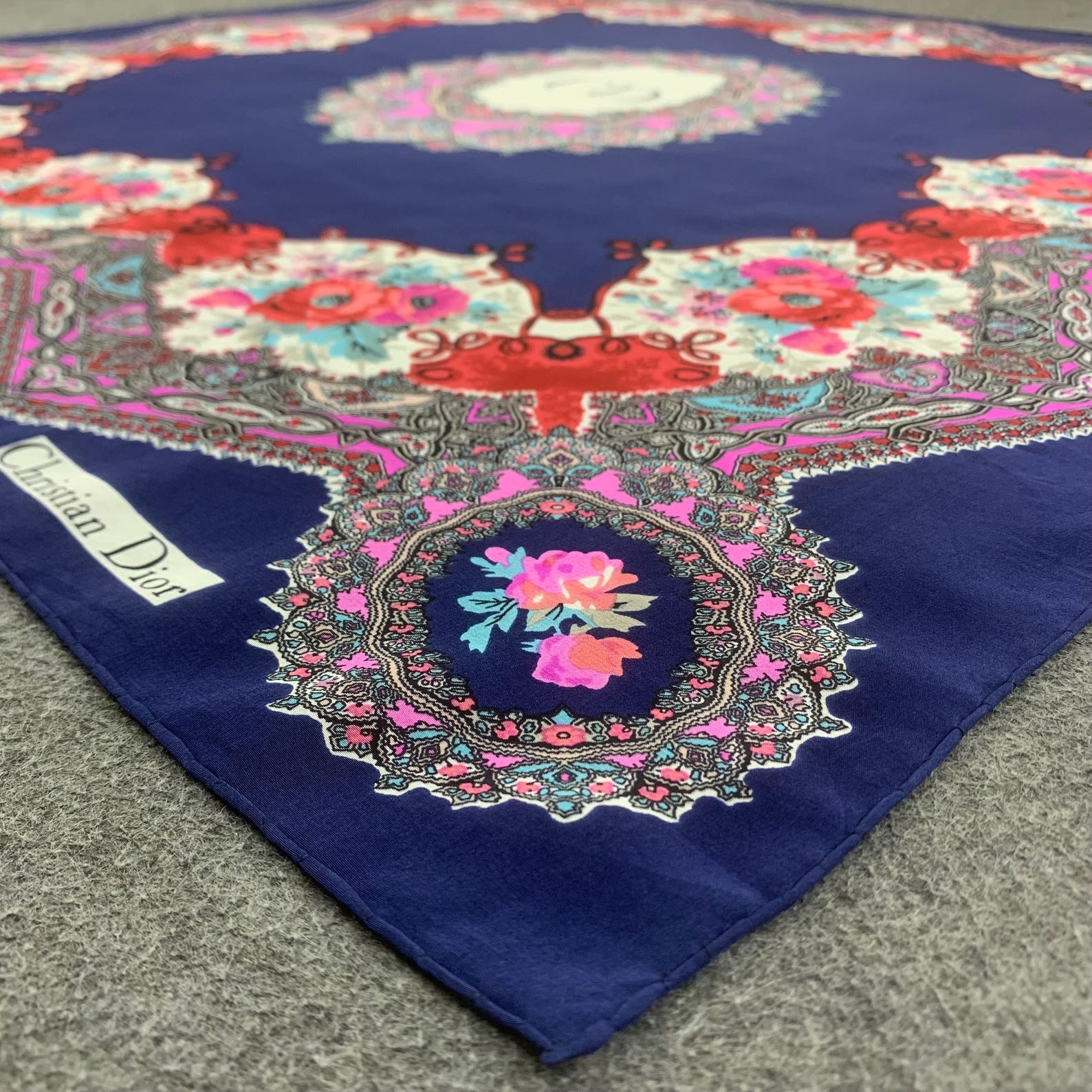 Authentic Christian Dior Silk Scarf Vintage Dior Scarf Luxury Floral ...