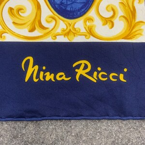 Vintage Nina Ricci Silk Scarf Blue White Rare Classic Print Scarves ...