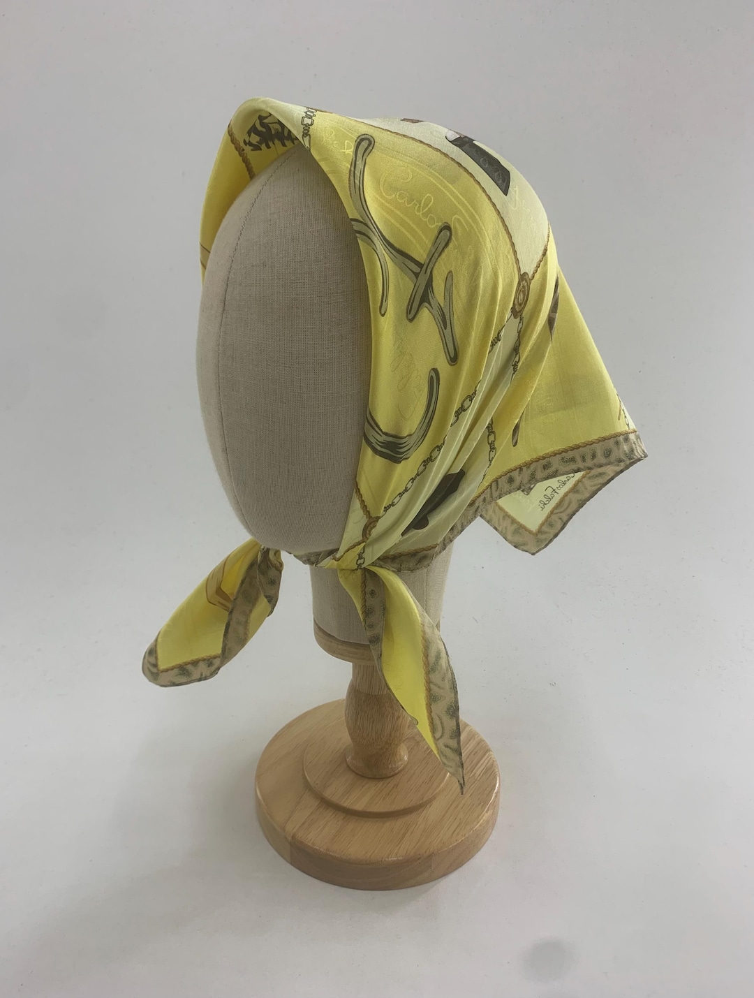 Vintage Carlos Falchi Silk Cotton Handkerchief Bandana Accessories ...