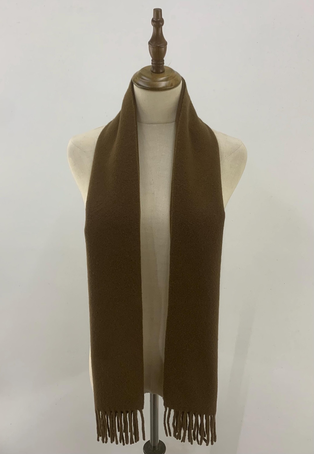 Vintage Fendi Scarf Brown Plain Pattern Wool Scarf Winter Accessories ...