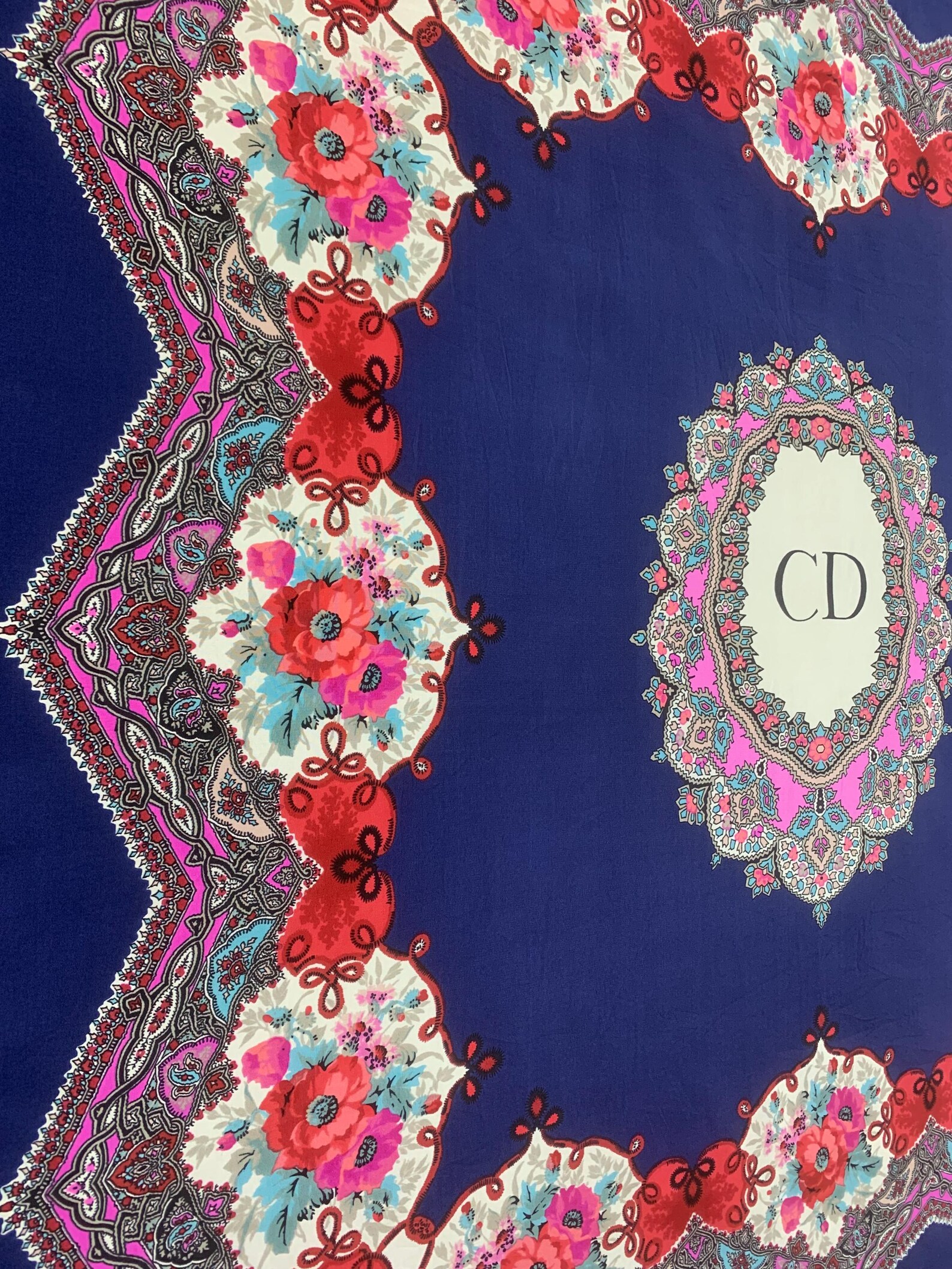 Authentic Christian Dior Silk Scarf Vintage Dior Scarf Luxury Floral ...