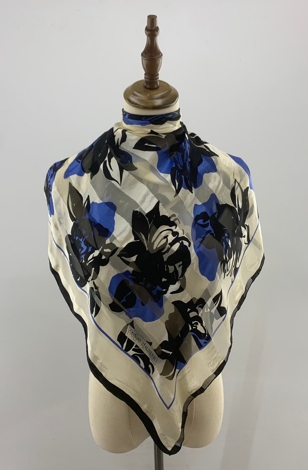 Authentic Yves Saint Laurent Silk Scarf Vintage Scarf YSL - Etsy