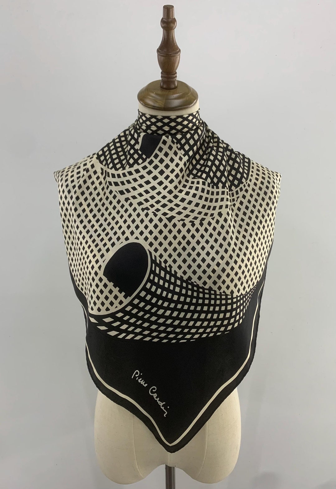 Vintage Pierre Cardin Silk Scarf Sheet Paper Print Head Scarf Women ...